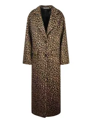 Tagliatore Leopard-print Single-breasted Coat - Brown