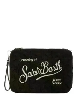 MC2 SAINT BARTH Parisienne Embroidery Clutch - Black