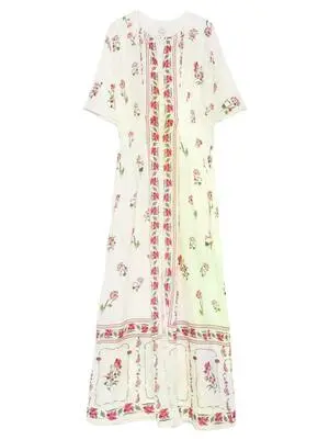 Agua Bendita Gesto Quebrada Floral Maxi Dress - Neutrals