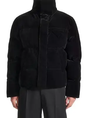 Manière De Voir Velvet Puffer Jacket - Black