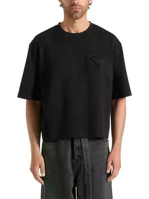 Manière De Voir Léon Boxy Cropped Crew-neck T-shirt - Black