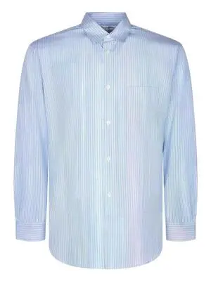 Comme Des Garçons Chest-pocket Striped Shirt - Blue