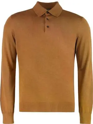 Zegna Long-sleeve Polo Shirt - Brown