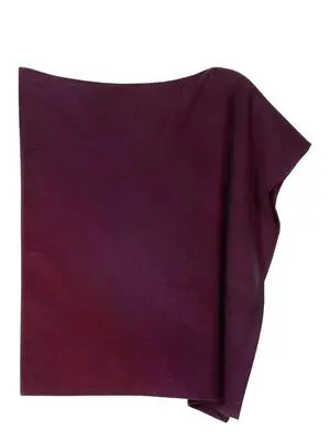 Eric Bompard Cowl-neck Short Poncho - Purple