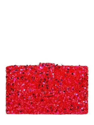 SIMITRI Sequin Embellished Clutch - Berry