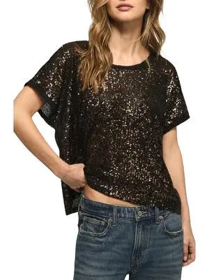 Lucky Brand Sequin T-Shirt Brown