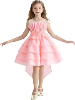 TULLEEN Tiered Bow Dress - Pink