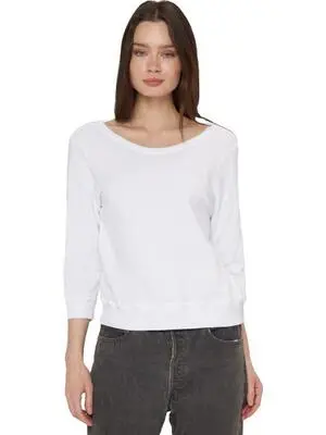 WILT CLOTHING Backless French Terry Sweatshirt - White