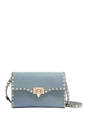 Valentino Garavani Rockstud Grained Shoulder Bag - Blue