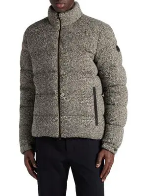 MONCLER Agde Tweed Down Puffer Jacket