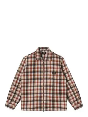 STAN RAY Plaid Flannel Zip-up Shirt - Tan Plaid
