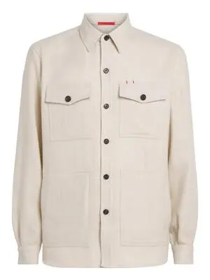 Isaia Cashmere Overshirt - Beige