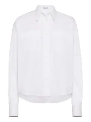 Brunello Cucinelli Cotton-blend Monili Shirt - White