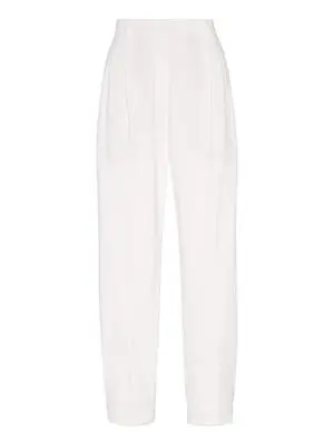Brunello Cucinelli Techno Cotton Piqué Sartorial Trousers - White