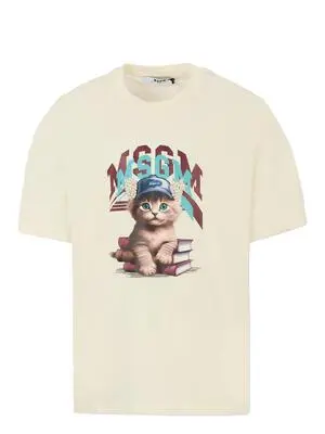 MSGM Kitty Logo T-shirt - Beige