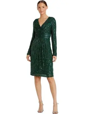Mac Duggal Hand-embellished Cocktail Dress - Green