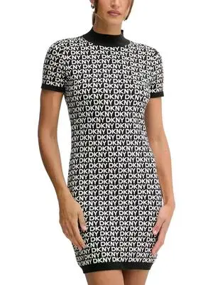 Dkny Logo Mini Dress - Black