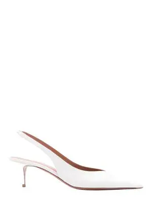 Amina Muaddi 52mm Anok Slingback-pointed Pumps - White