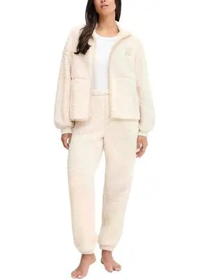 Dkny Zip-up Loungewear Set - Neutrals