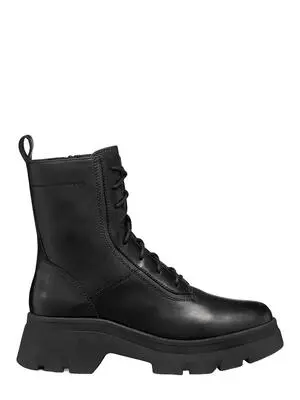 Geox Lace-up Leather Boots - Black