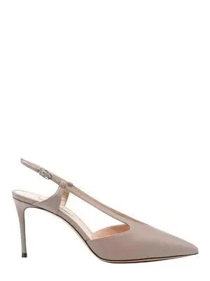 Casadei 80mm Pointed Slingback Pumps - Grey