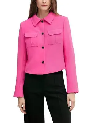 Dkny Button Jacket With Flap-pockets - Pink