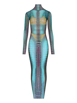 JEAN PAUL GAULTIER Dots Print Maxi Dress - Blue