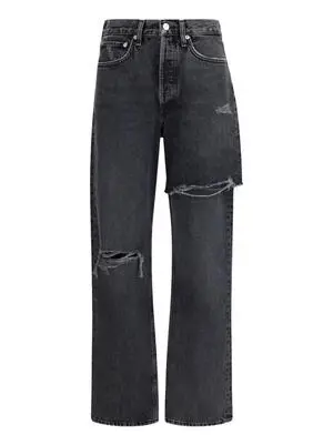 AGOLDE Ripped Five-pocket Jeans - Black