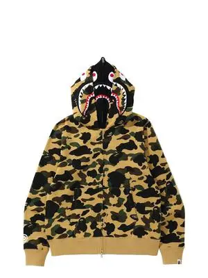 A BATHING APE 1st Camo Shark Full Zip Double Hoodie Yellow