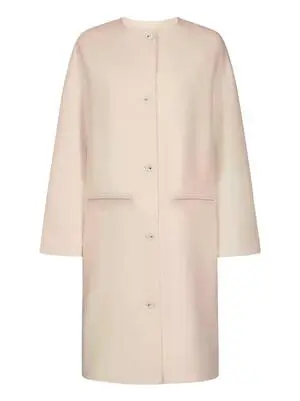 Loulou De Saison Kerry Collarless Coat - Neutrals