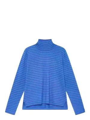 Malìparmi Striped Roll-neck Top - Blue