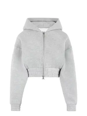 Manière De Voir Cropped Zip-through Hoodie - Grey