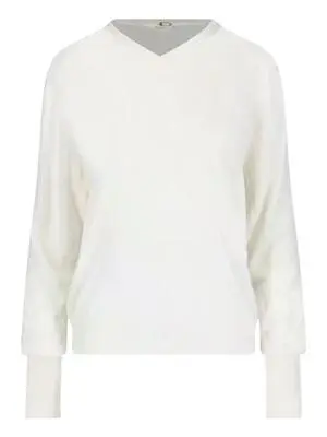 MA'RY'YA V-neck Sweater - White