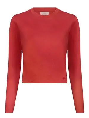Loulou De Saison Embroidered Long-sleeve T-shirt - Red