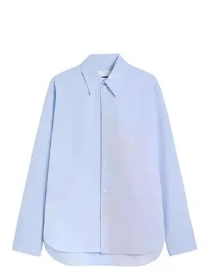 JIL SANDER Buttoned Long-sleeved Cotton Shirt - Blue
