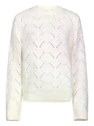 Loulou De Saison Cleyde Crochet Seashell Motif Sweater - Neutrals