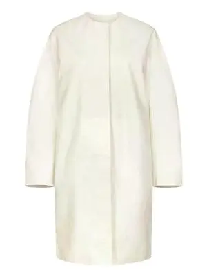 Loulou De Saison Single-breasted Collarless Coat - Neutrals