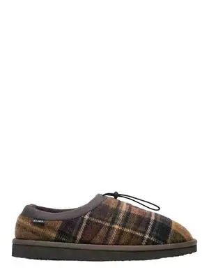 LES DEUX Check-pattern Slippers - Brown