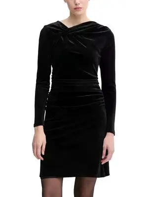 Dkny Twisted Long-sleeve Mini Dress - Black