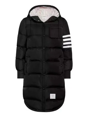 Thom Browne Ripstop Four-bar Stripe Parka - Black