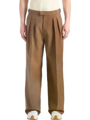 Manière De Voir Octave Twin-pleat Wide-leg Trousers - Brown