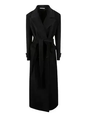 Tagliatore Belted Double-breasted Coat - Black