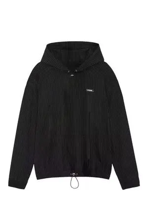Ahluwalia Pinstripe Hooded Jacket - Black