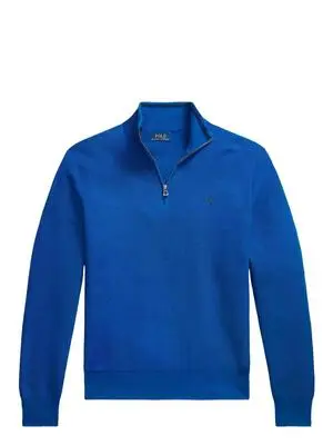 Ralph Lauren Quarter-zip Cotton Sweater - Blue