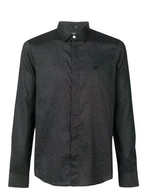 Emporio Armani Polka Dot Pattern Shirt - Black