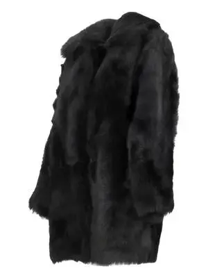 LA ROSE Faux-fur Coat - Black