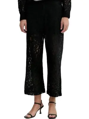Dkny Lace-detail Trousers - Black