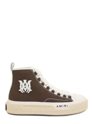 Amiri Ma Court Hi Logo-embroidered Canvas High Top Sneakers - Brown