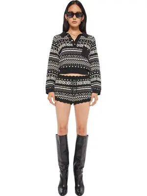 Alix Of Bohemia Shea Shorts Marble Knit - Black