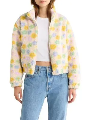 ALL IN FAVOR Floral High Pile Fleece Jacket - Multi Flower